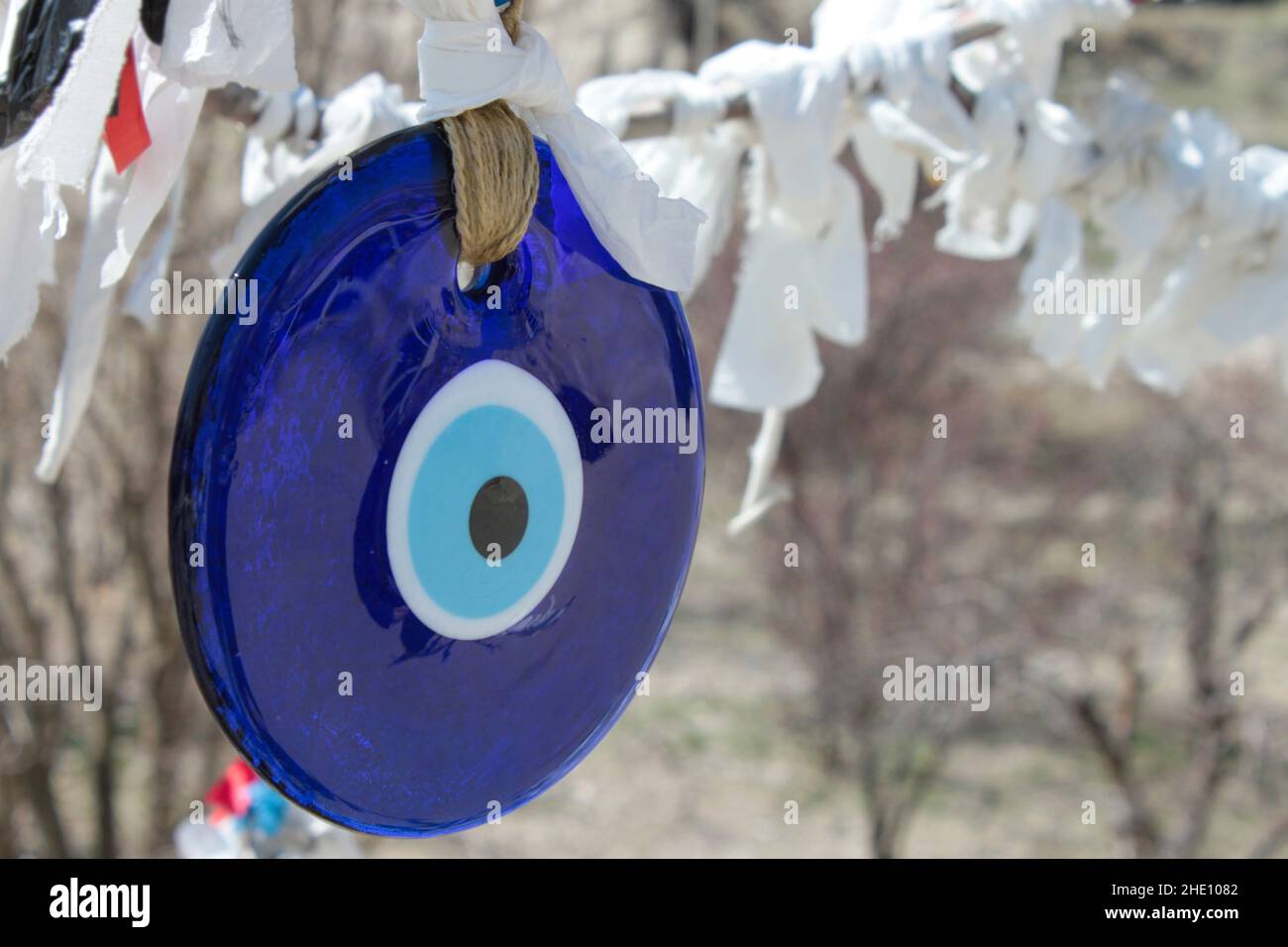 Big Blue Bead on a Tree in Cappadocia Stock Photo - Alamy