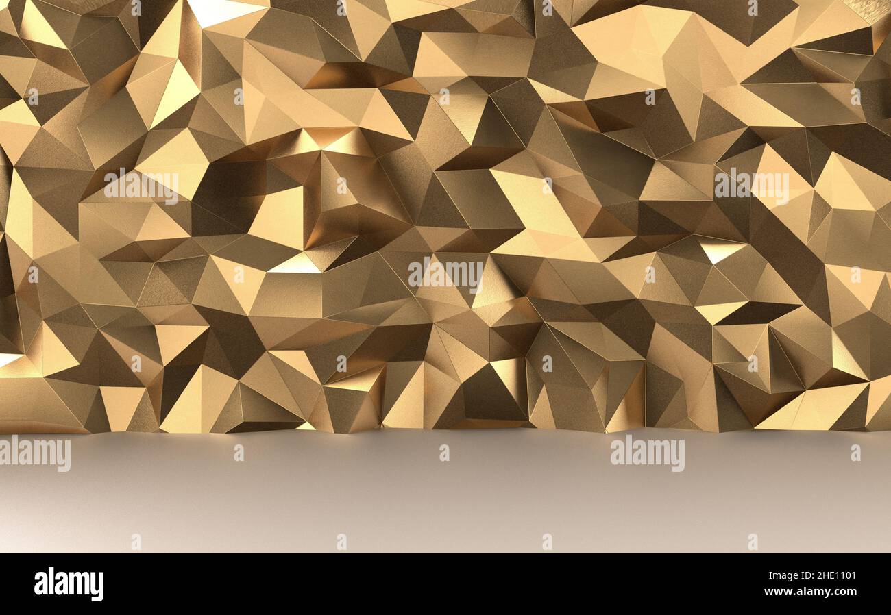 A 3D rendering gold polygon background - perfect for wallpapers Stock ...