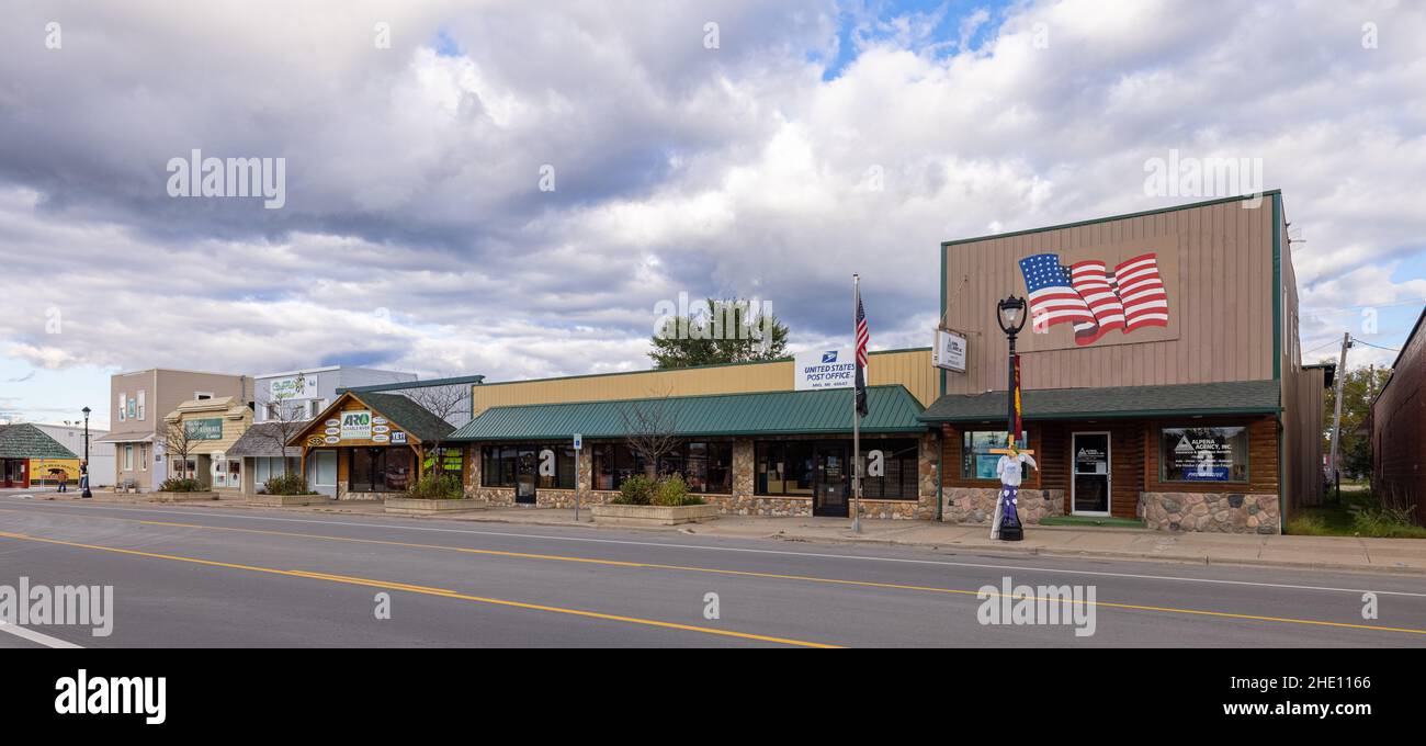 Mio, Michigan, USA - October 23, 2021: The business district on Morenci Avenue Stock Photo - Alamy