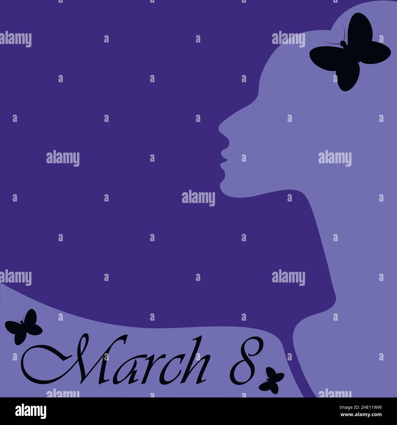 Illustration on a square background - International Women Day on March ...