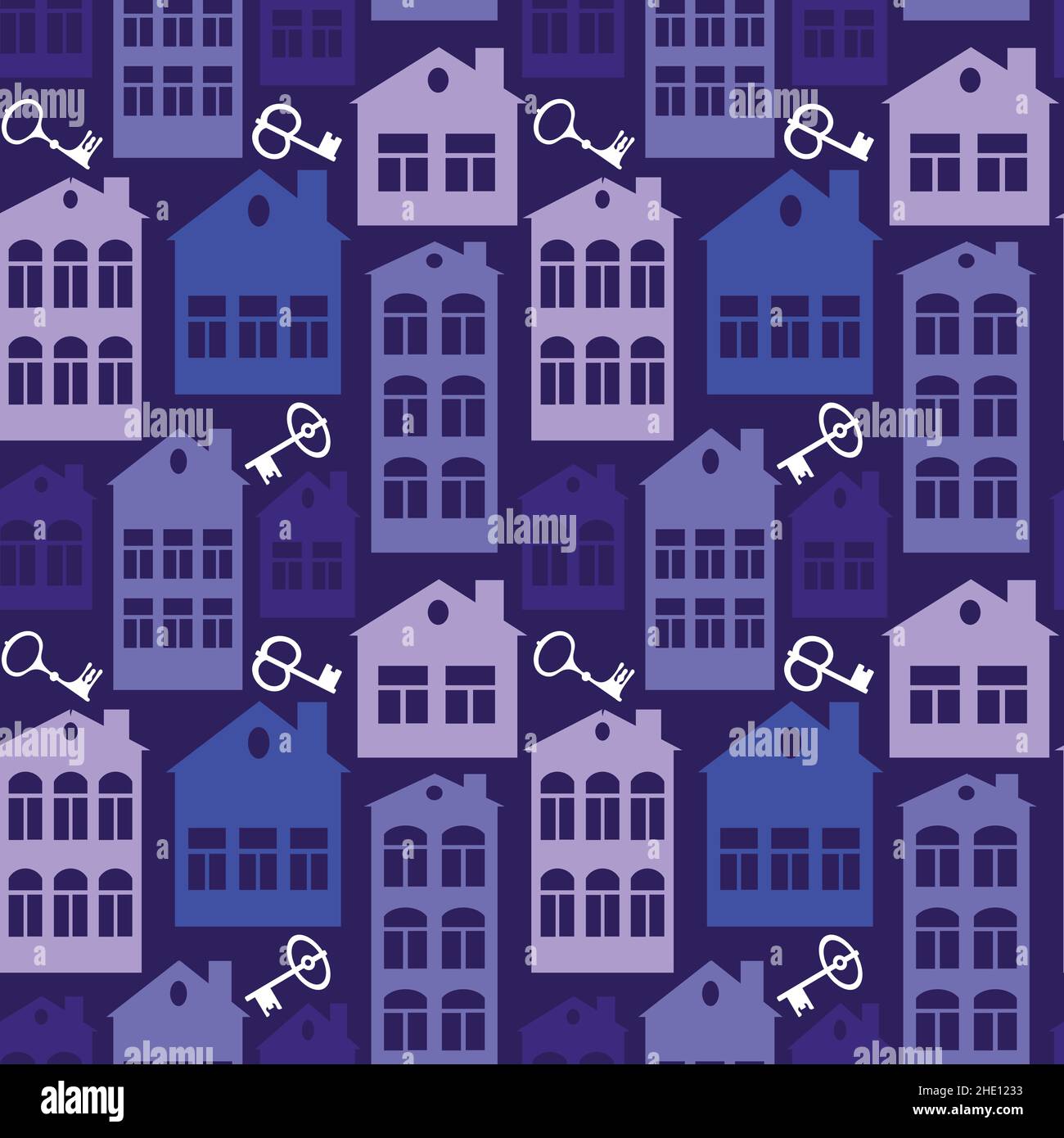 Seamless pattern on a square background on the theme of real estate ...