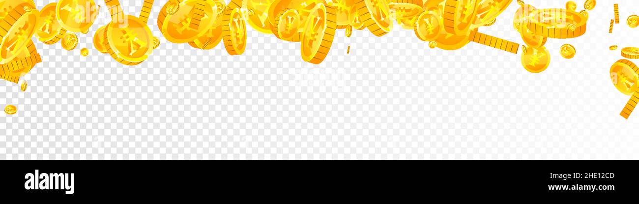 Chinese yuan coins falling. Classic scattered CNY coins. China money ...