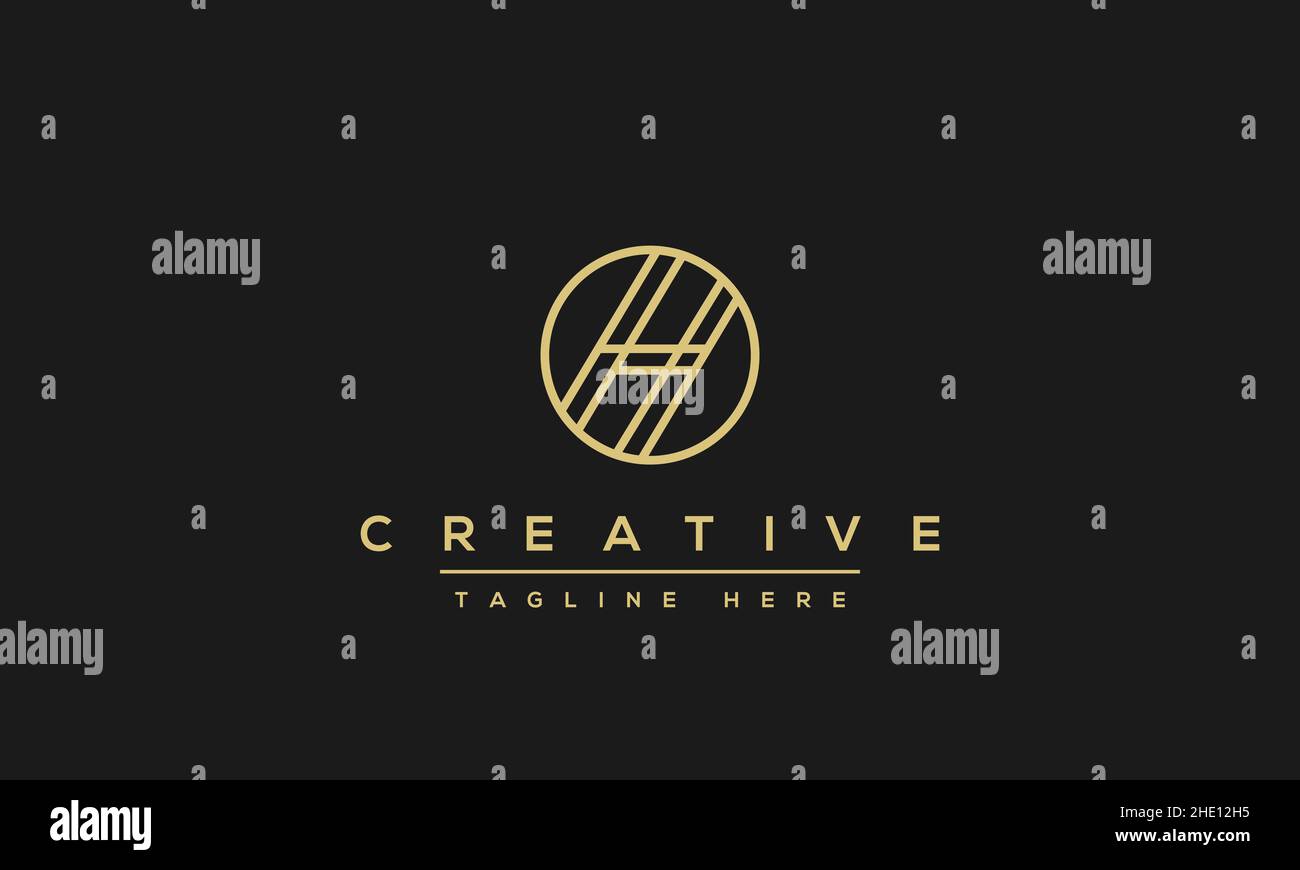 Modern creative letter H vector logo design. Minimalist H stylish monogram initial based HH icon ...