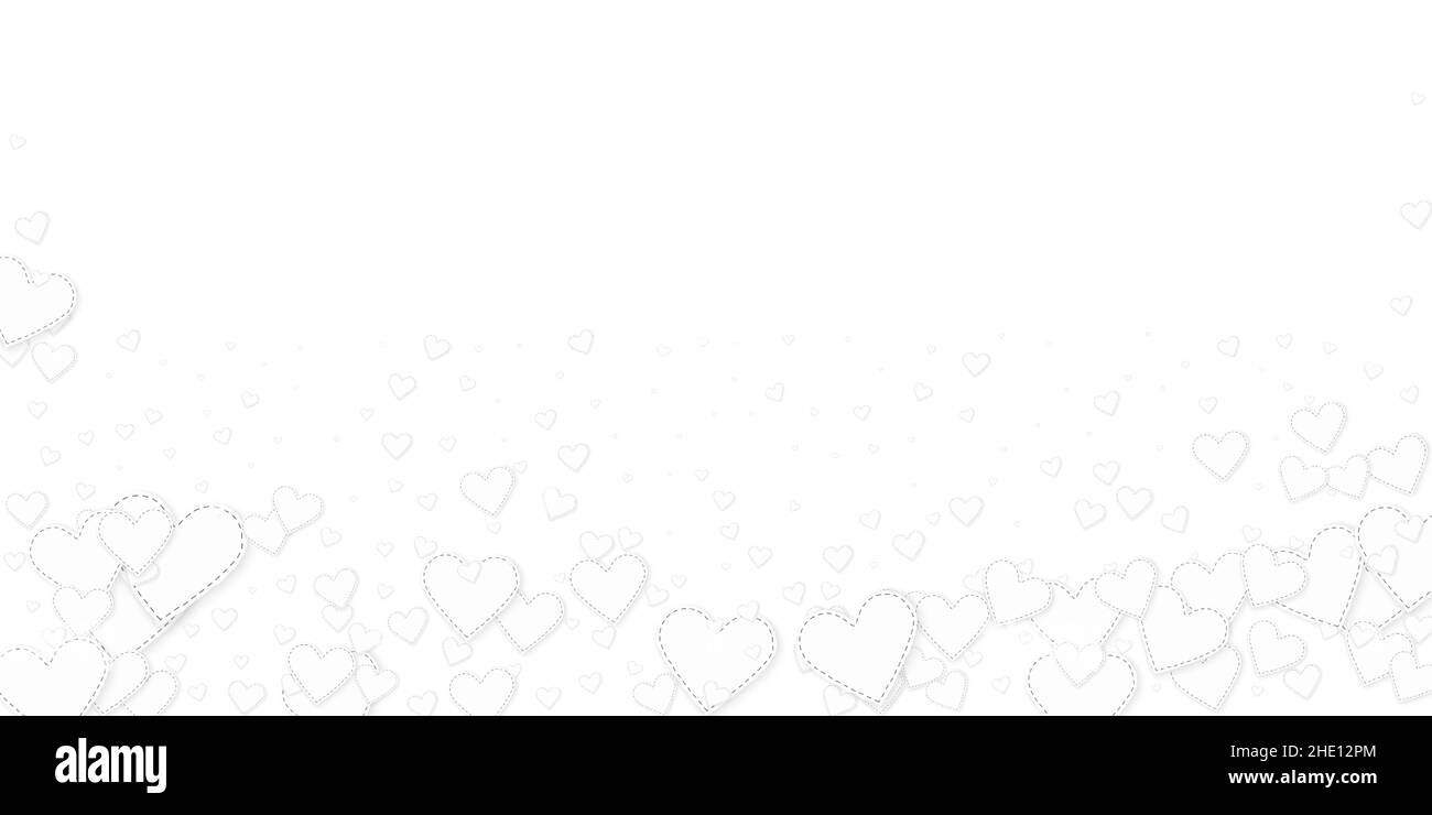 White heart love confettis. Valentine's day falling rain unequaled ...