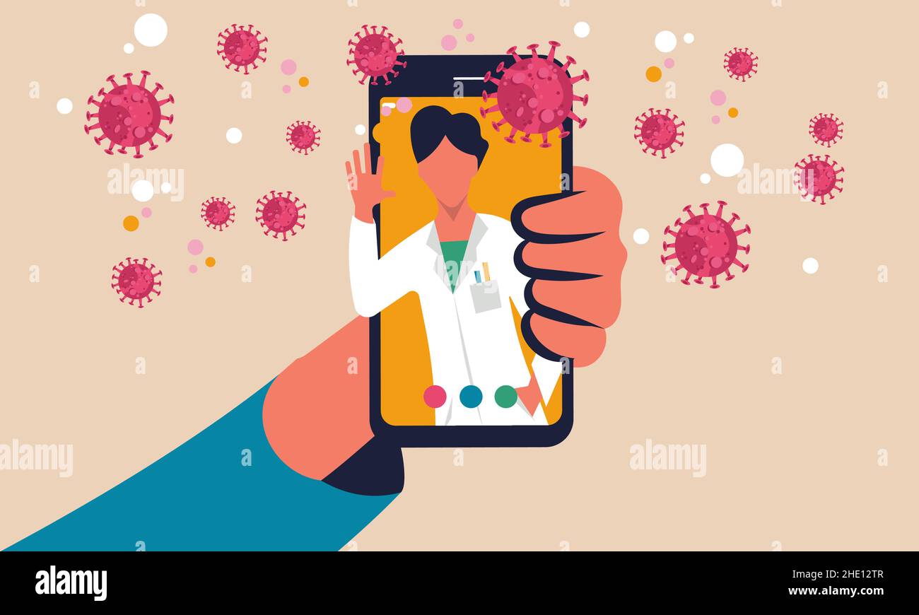 Check your health on your mobile phone. Home doctor consultation and ...