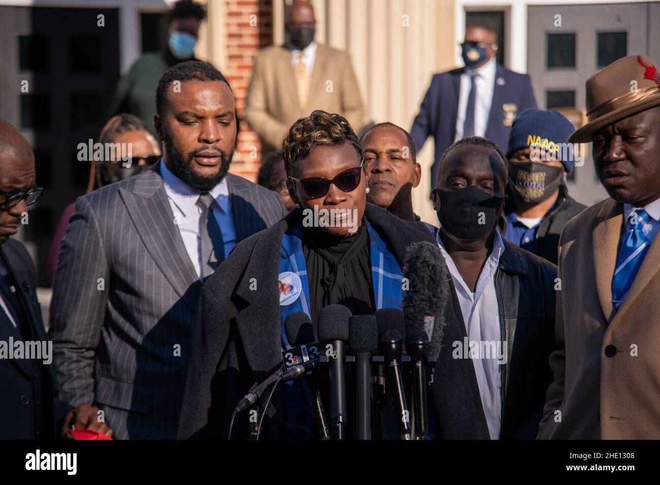 Wanda Cooper-Jones, mother of Ahmaud Arbery, speaks to press and ...