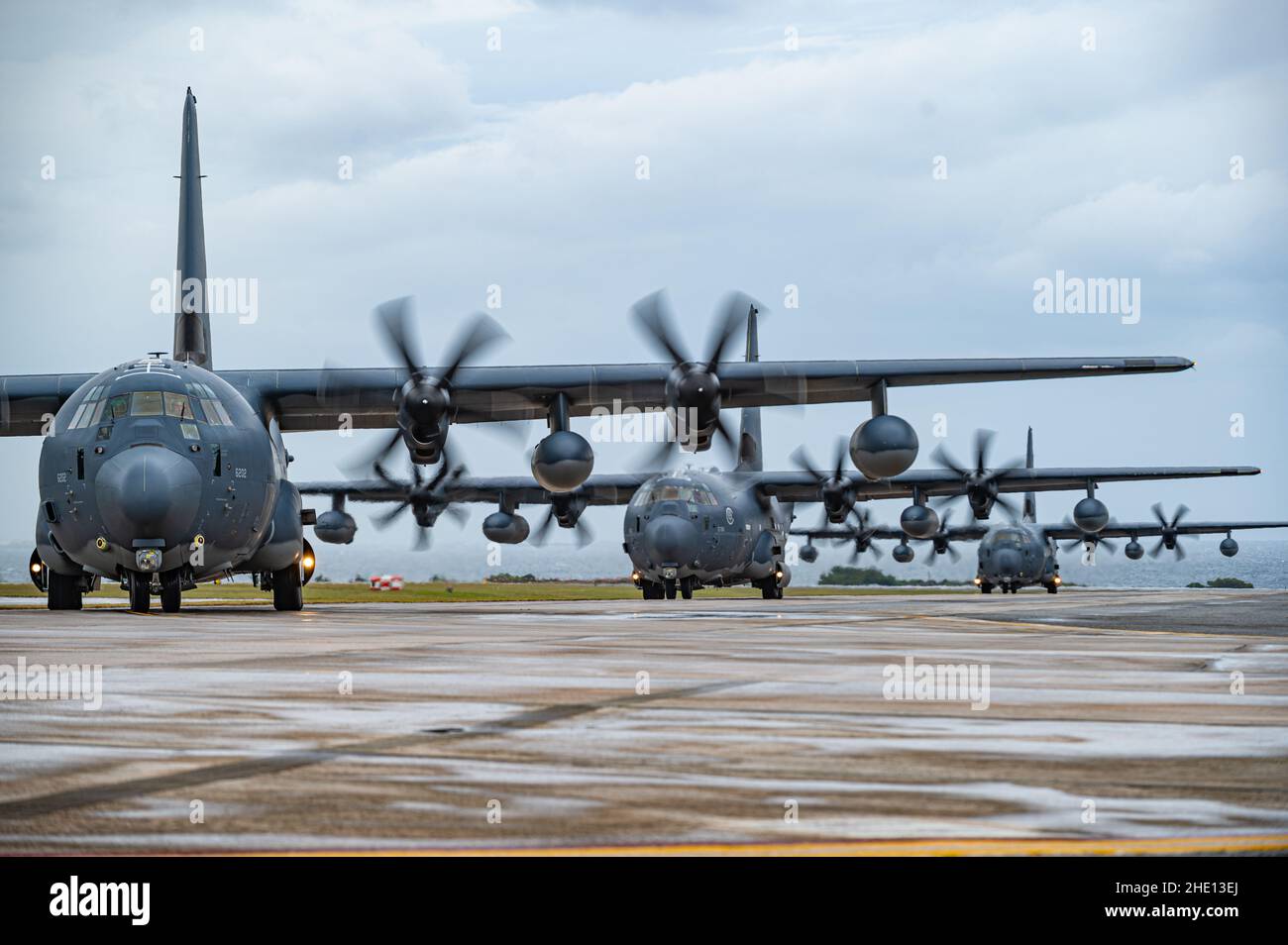 Three MC-130J Commando II aircraft assigned to the 1st Special ...