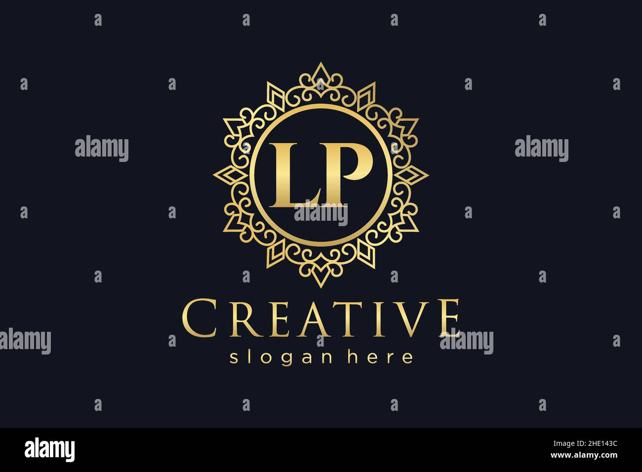 LP Initial Letter Luxury calligraphic feminine floral hand drawn ...