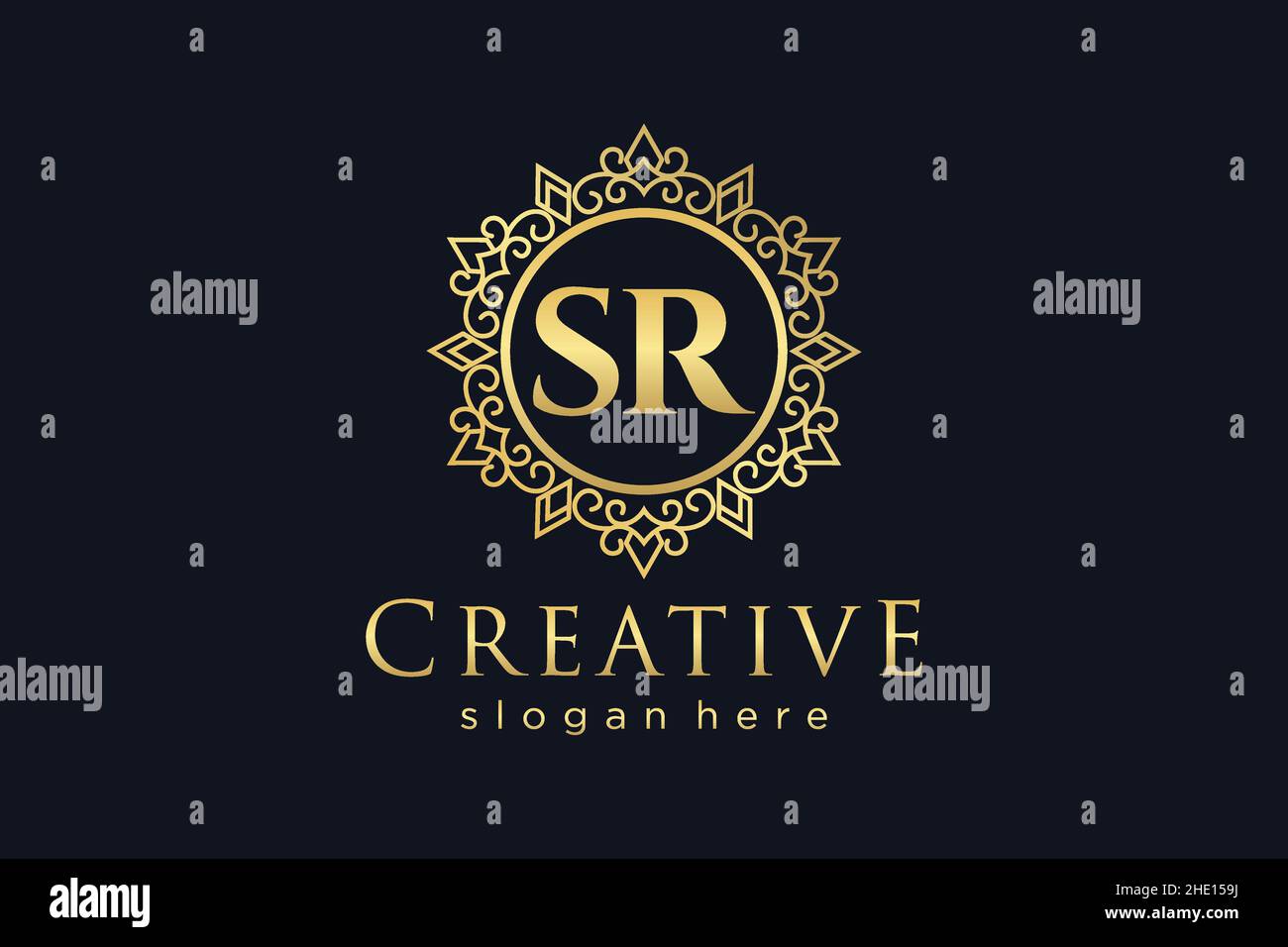 SR Initial Letter Luxury calligraphic feminine floral hand drawn ...