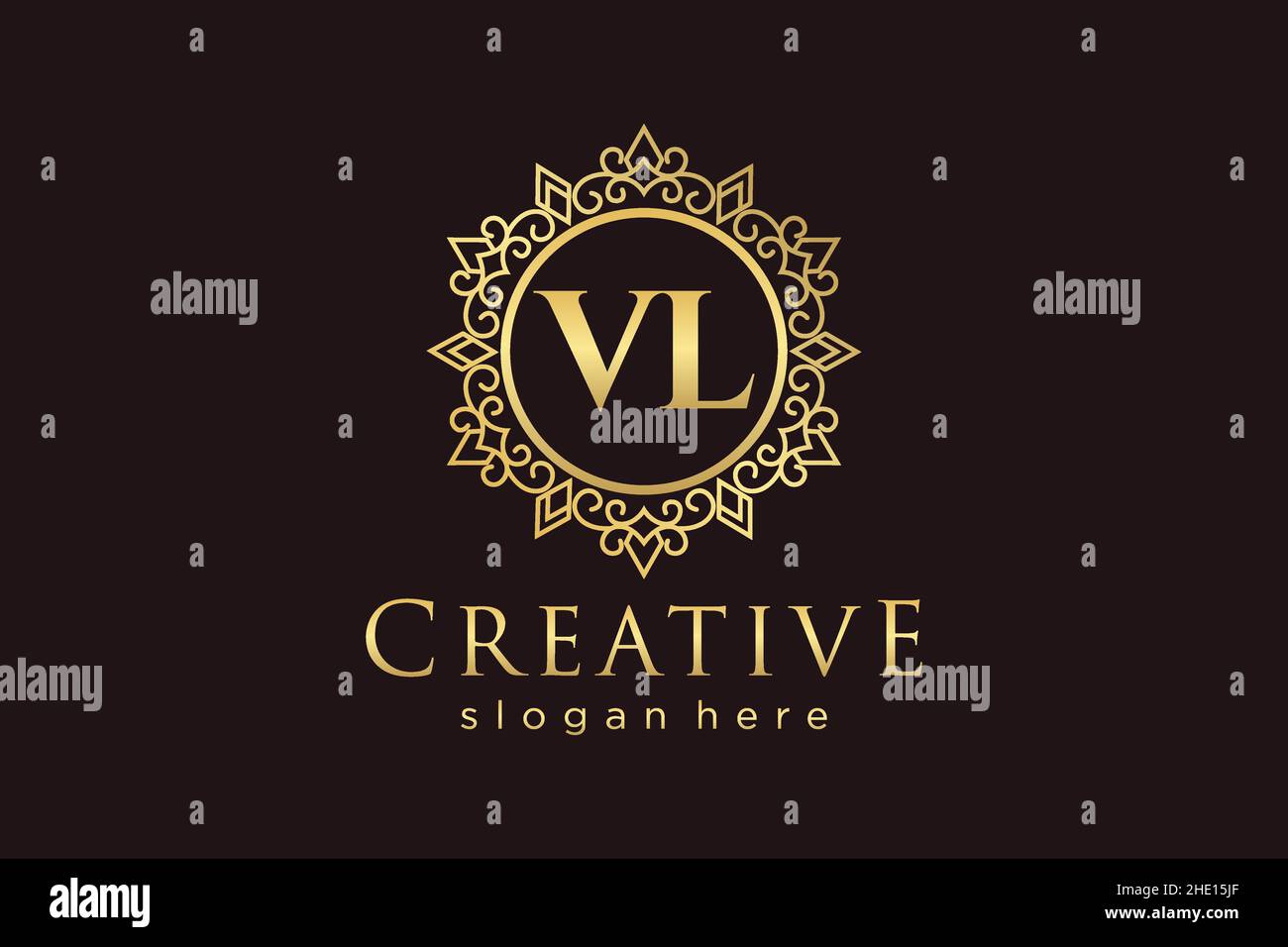 VL Initial Letter Luxury calligraphic feminine floral hand drawn ...