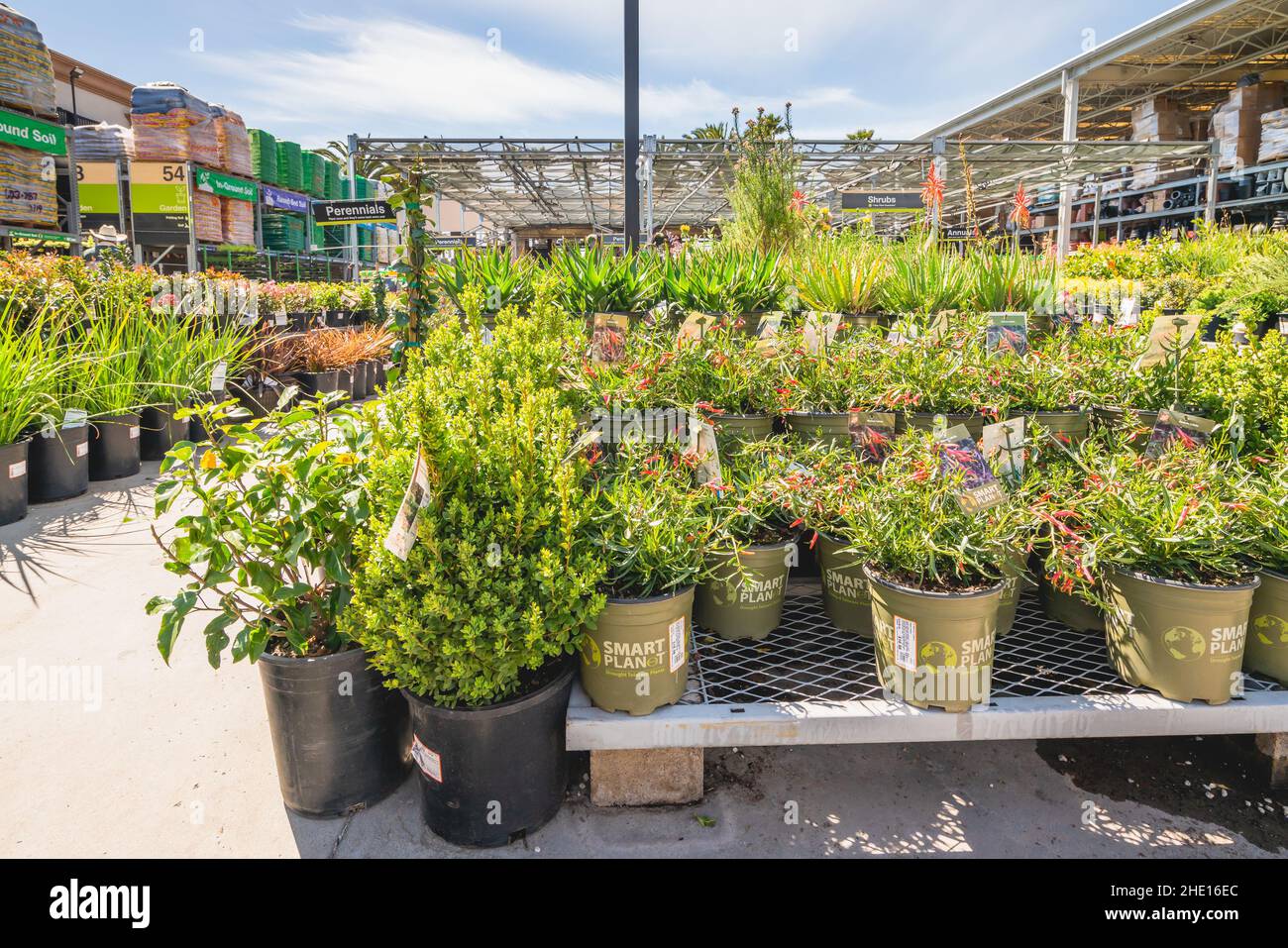 Santa Maria, California, USA - April 4, 2021. Garden center and floral ...