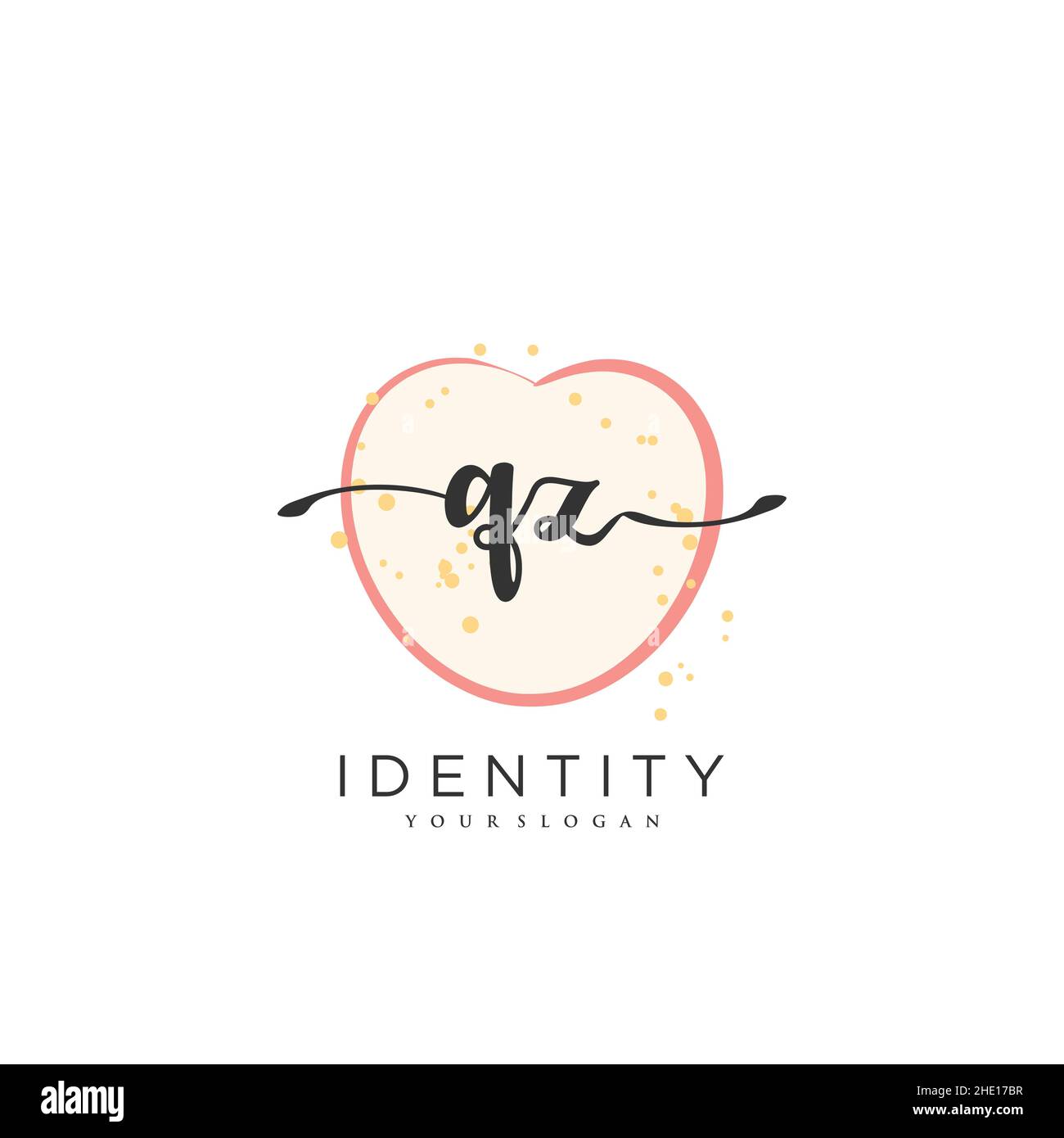 QZ Handwriting logo vector art of initial signature, wedding, fashion ...