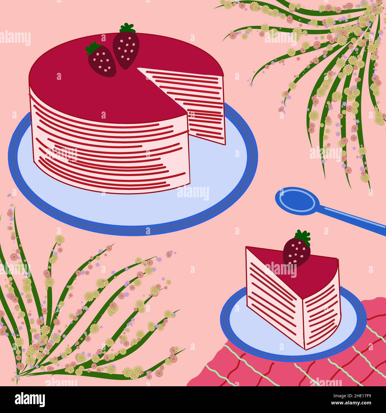 strawberry mile crepes Stock Photo - Alamy