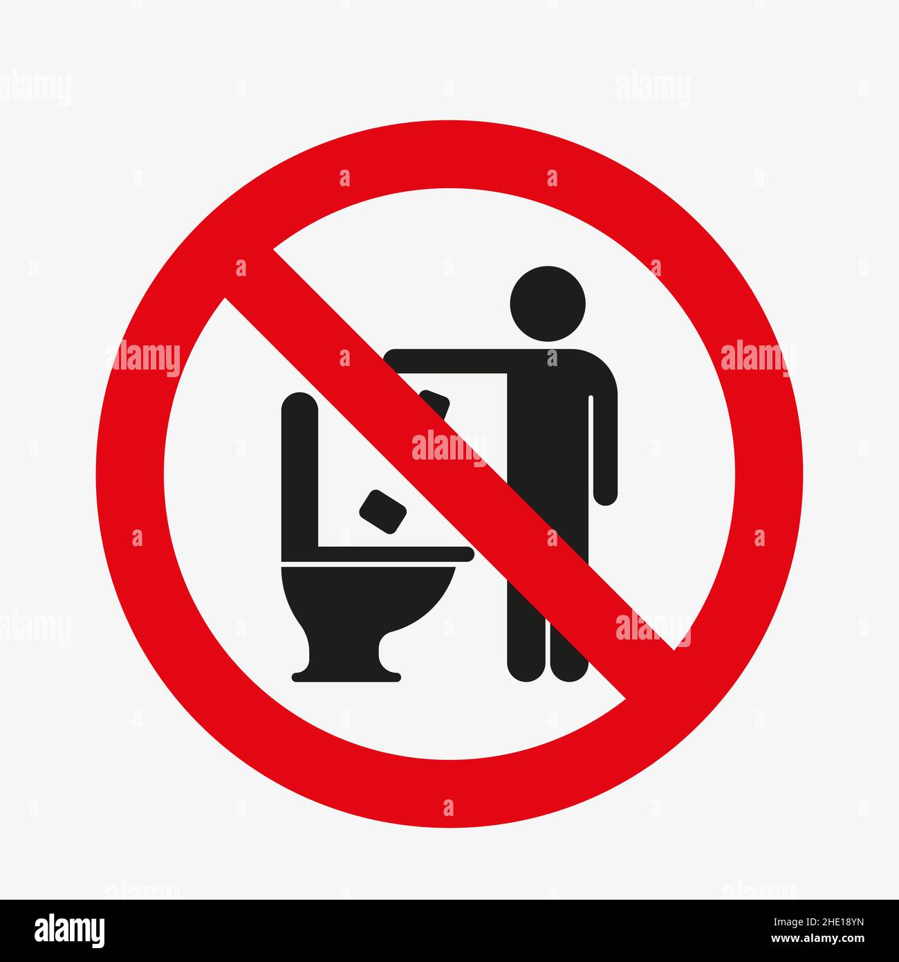 Toilet litter sign. No toilet littering sign Stock Vector Image & Art ...