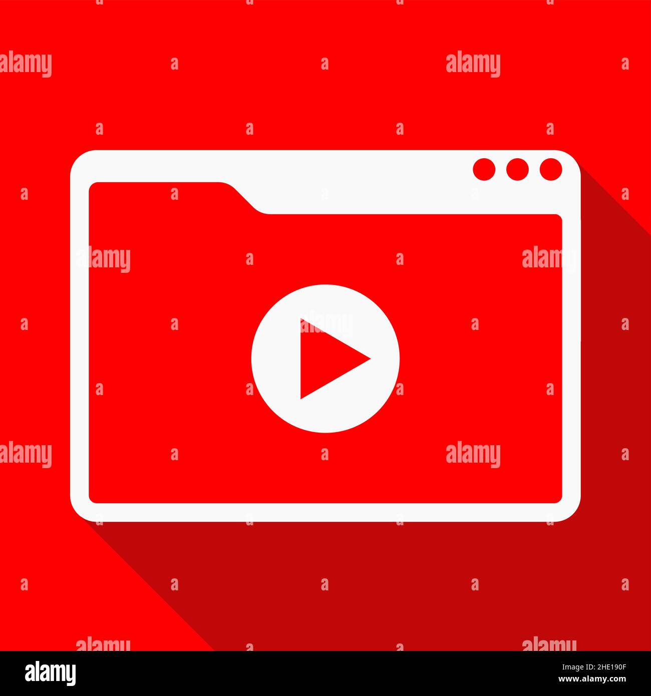Vector illustration of browser window with video Stock Vector Image ...