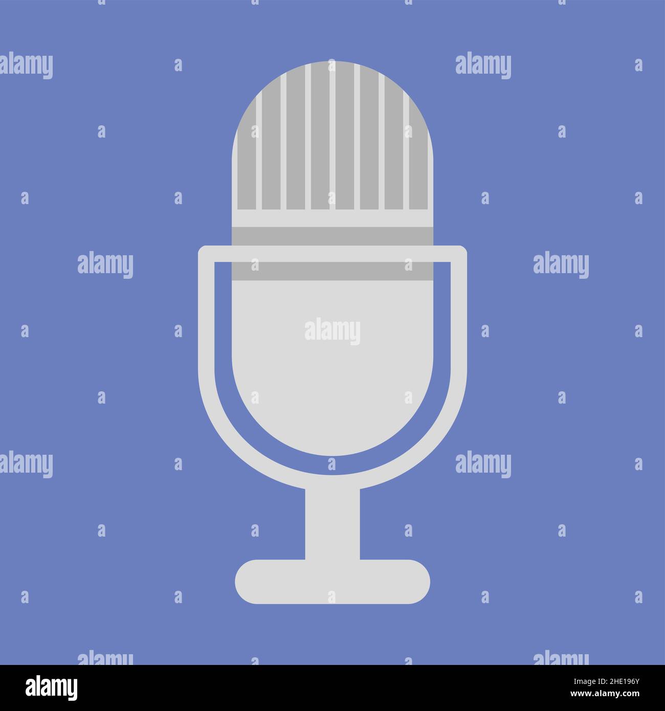 Old studio microphone vector icon blue background Stock Vector Image ...