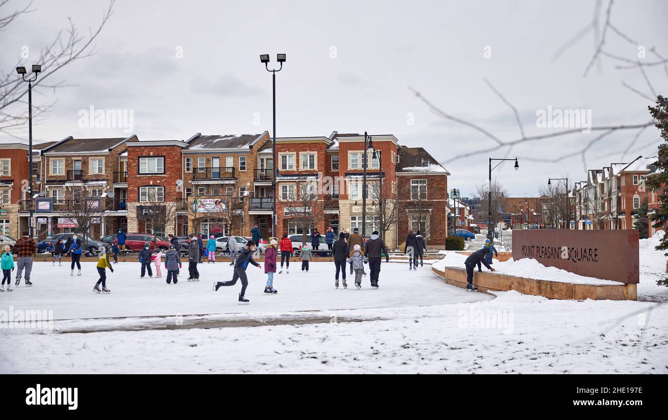 Winter ice skating rink Stock Photo - Alamy