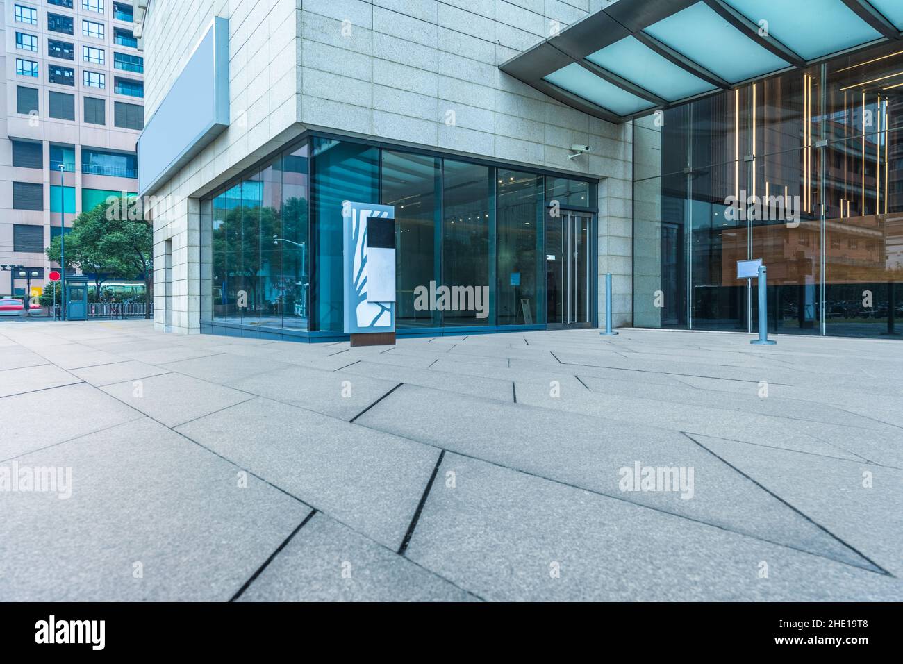 modern buildings and empty pavement in china Stock Photo - Alamy