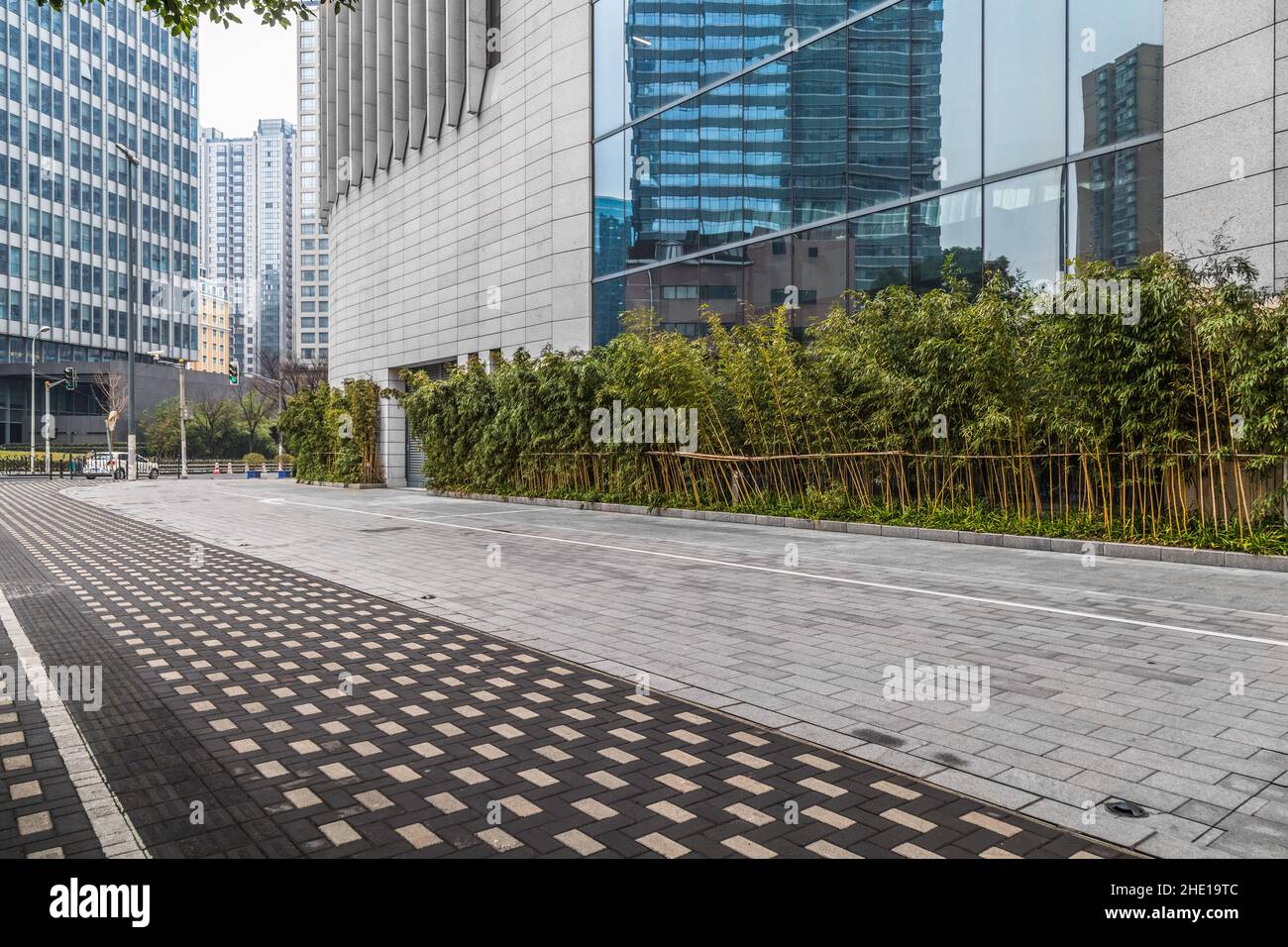 modern buildings and empty pavement in china Stock Photo - Alamy