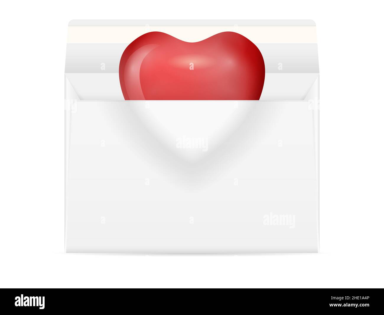Envelope with heart on a white background. Vector illustration Stock ...