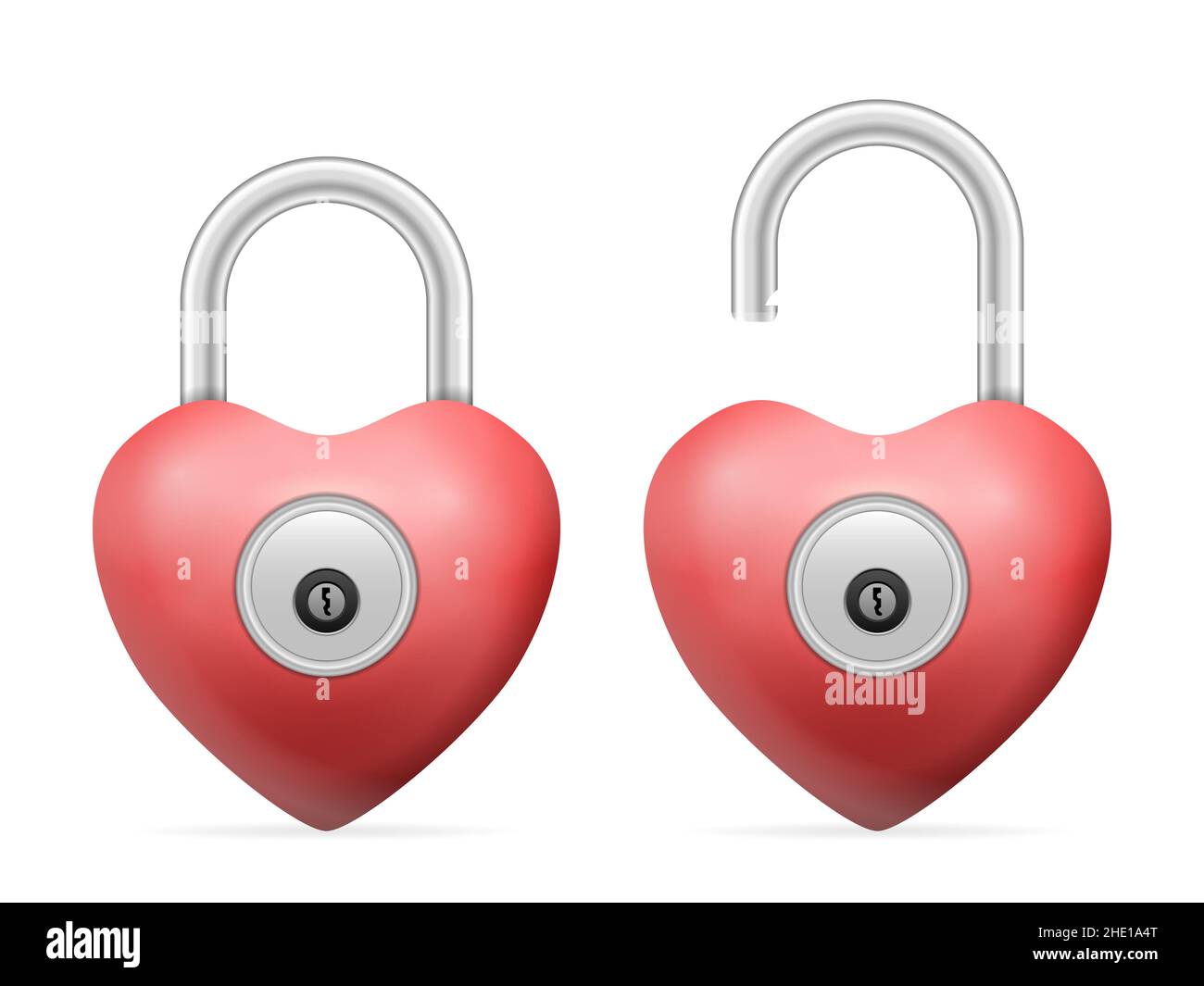 Padlock heart set on a white background. Vector illustration Stock ...