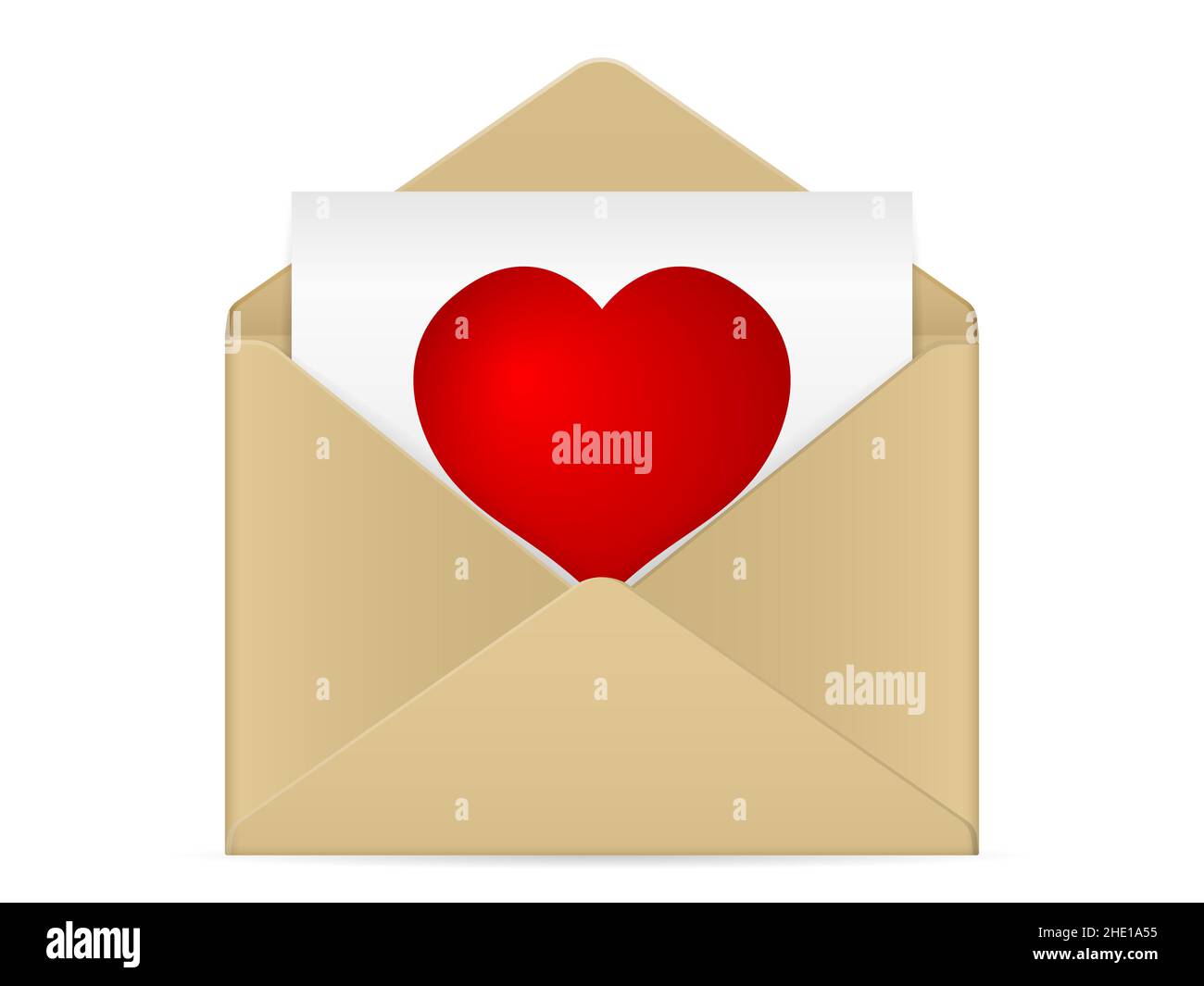 Envelope with heart on a white background. Vector illustration Stock ...