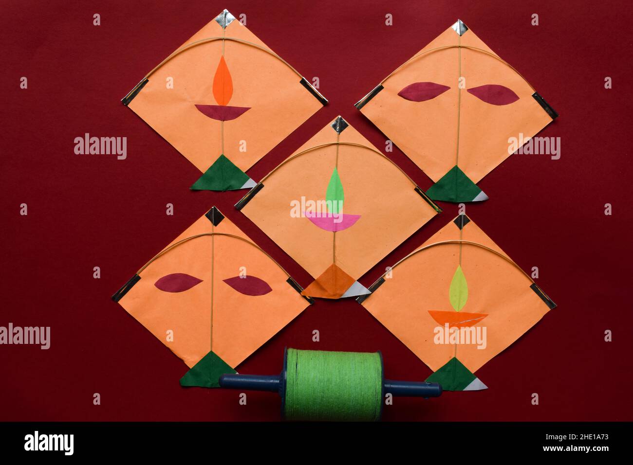 Uttarayan sankranti festival kites on red background for Sankranti ...