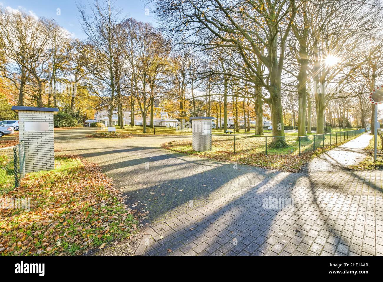 Comfortable park with many trees and greenery Stock Photo - Alamy