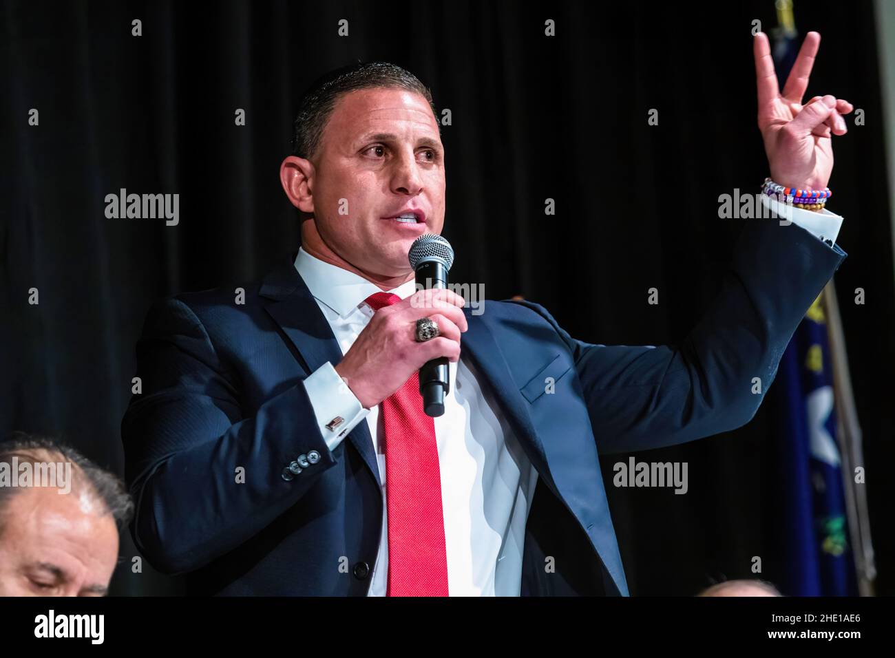 Joey Gilbert seen speaking at the republican governor debate ...