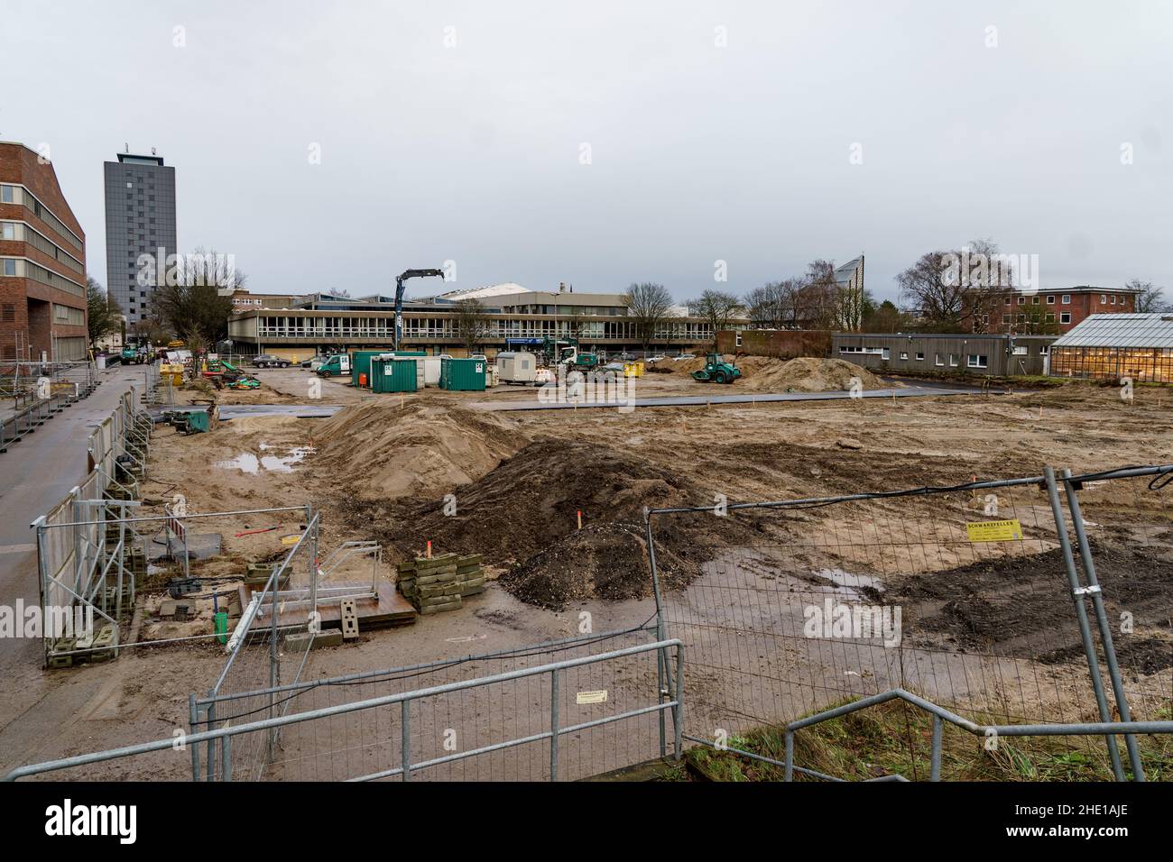 Kiel, Germany. 04th Jan, 2022. A construction site on the campus of CAU ...