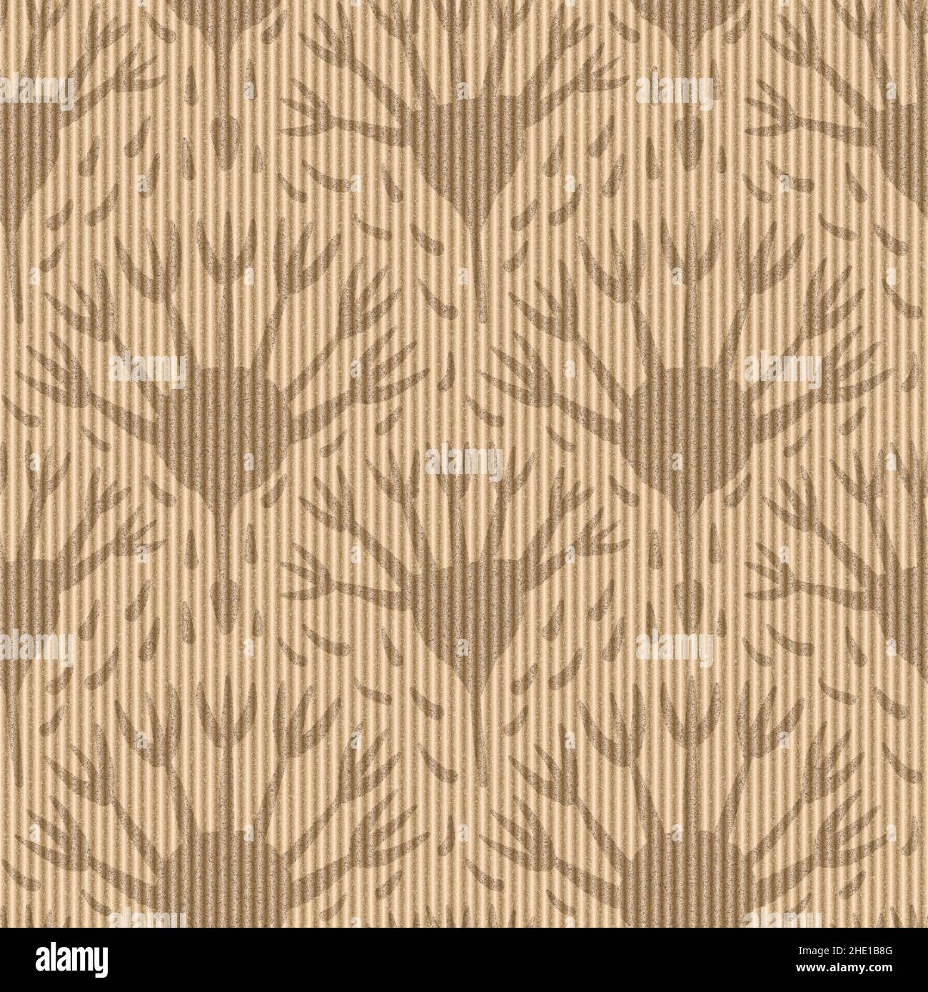 Ecru recycled corrugated pulp card paper texture. Ribbed plain neutral ...