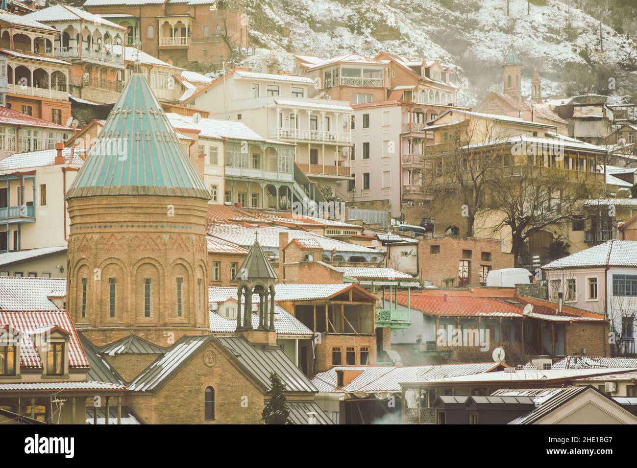 Old Tbilisi historical buildings. Caucasus Travel culture sightseeing ...