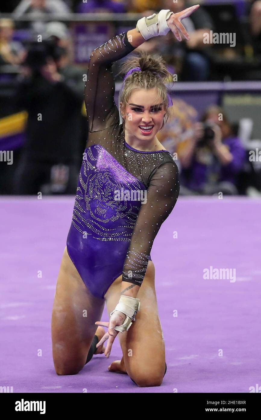 Baton Rouge, LA, USA. 07th Jan, 2022. LSU's KJ Johnson poses at the end ...