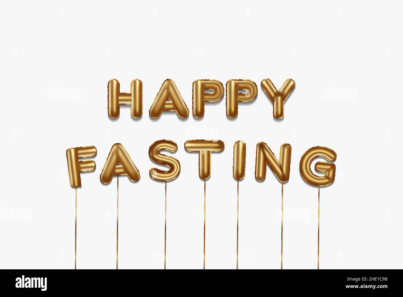 happy fasting written with golden foil balloons. happy fasting ...