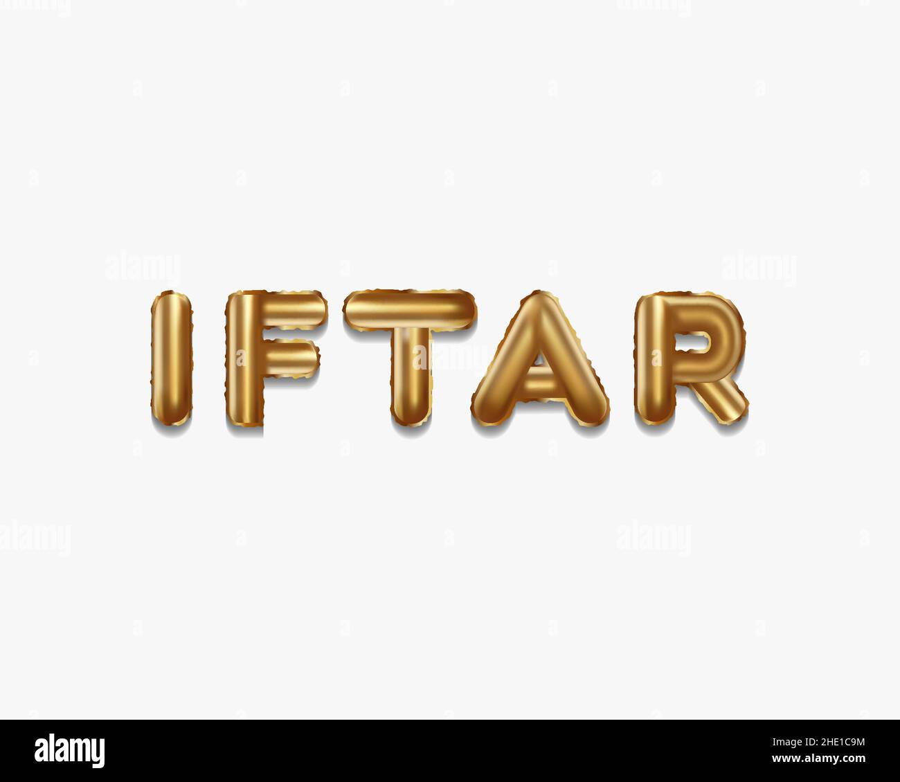 iftar written with golden foil balloons. iftar lettering realistic gold ...