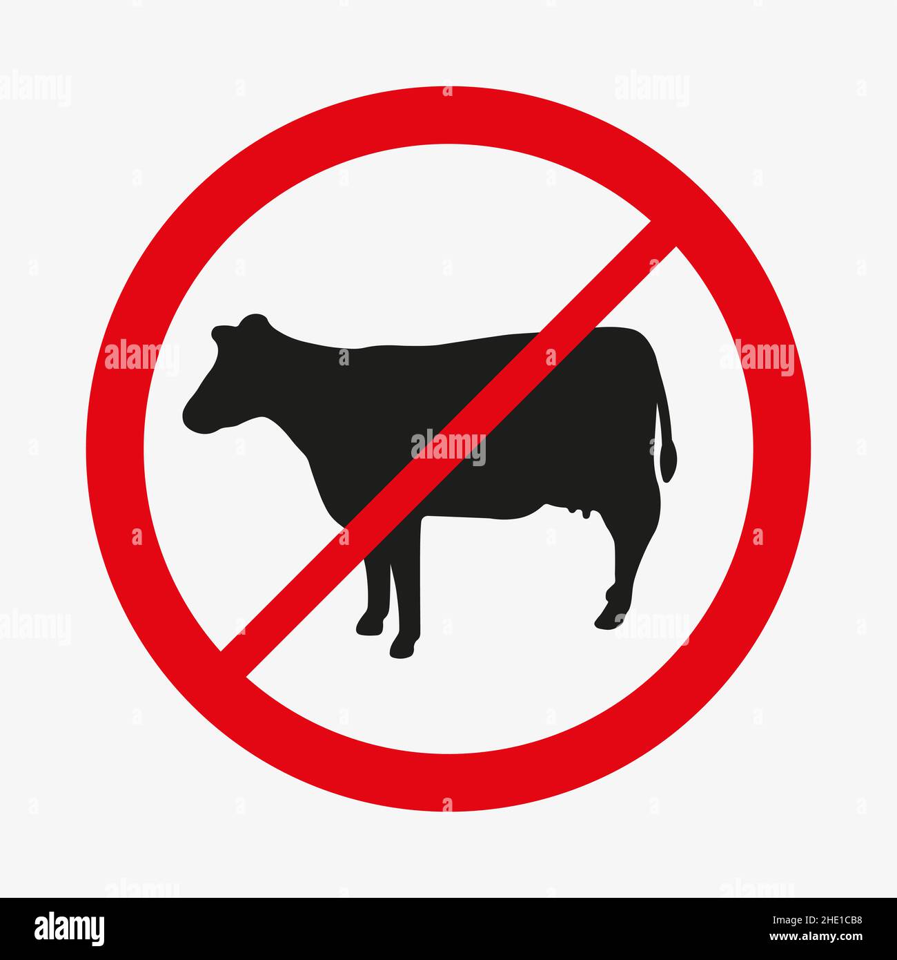 Vector red crossed circle with cow symbol Stock Vector Image & Art - Alamy