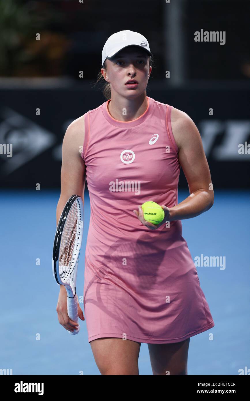 Adelaide, Australia, 7 January, 2022. Iga Swiatek of Poland during the ...