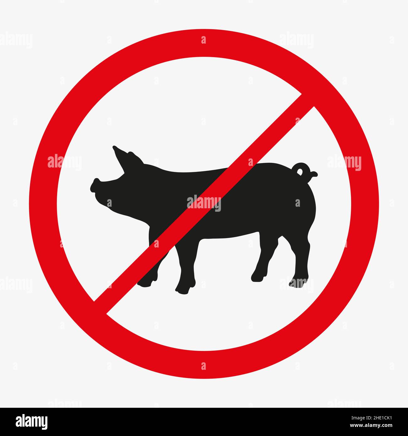 Pig ban sign, Pork free. Forbidden pig symbol Stock Vector Image & Art ...