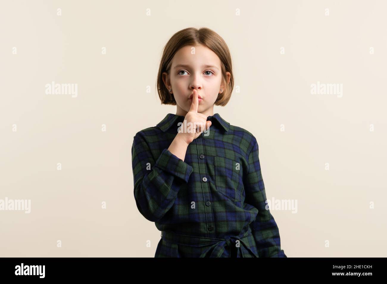Shhh Girl Finger Lips High Resolution Stock Photography and Images - Alamy