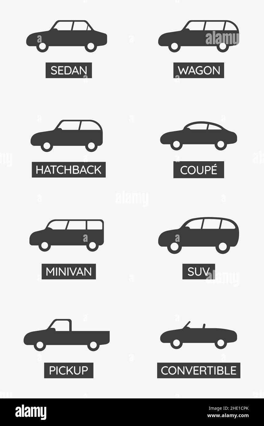 Variants of automobile body vector icon set Stock Vector Image & Art ...