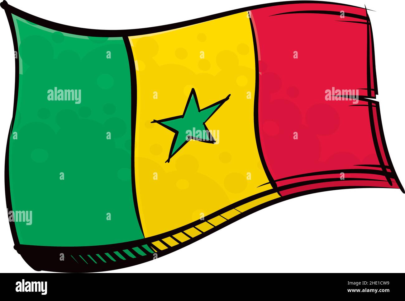 Painted Senegal flag waving in wind Stock Vector Image & Art - Alamy