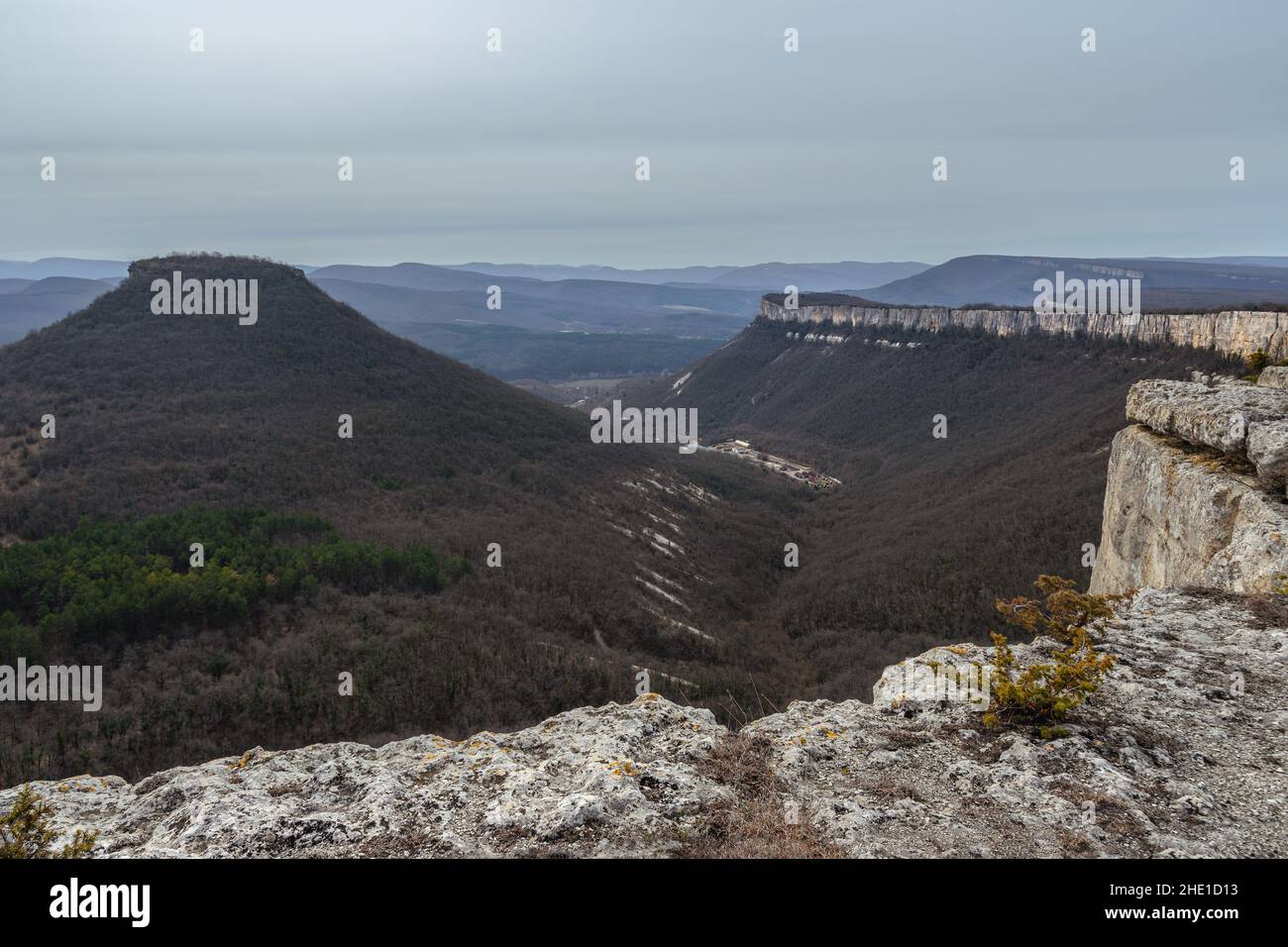 View from Beshik-Tau is the sacred mountain of the Karaites in spring ...