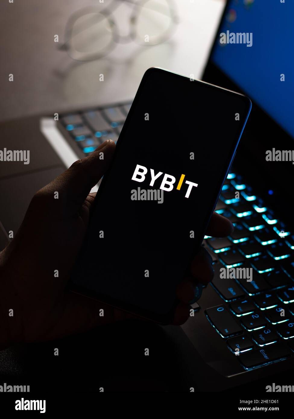 West Bangal, India - December 15, 2021 : Bybit logo on phone screen ...
