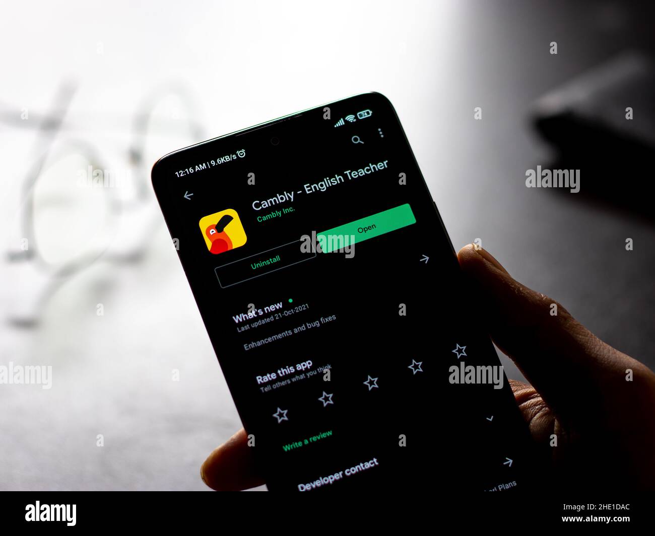 West Bangal, India - January 7, 2022 : Cambly logo on phone screen ...