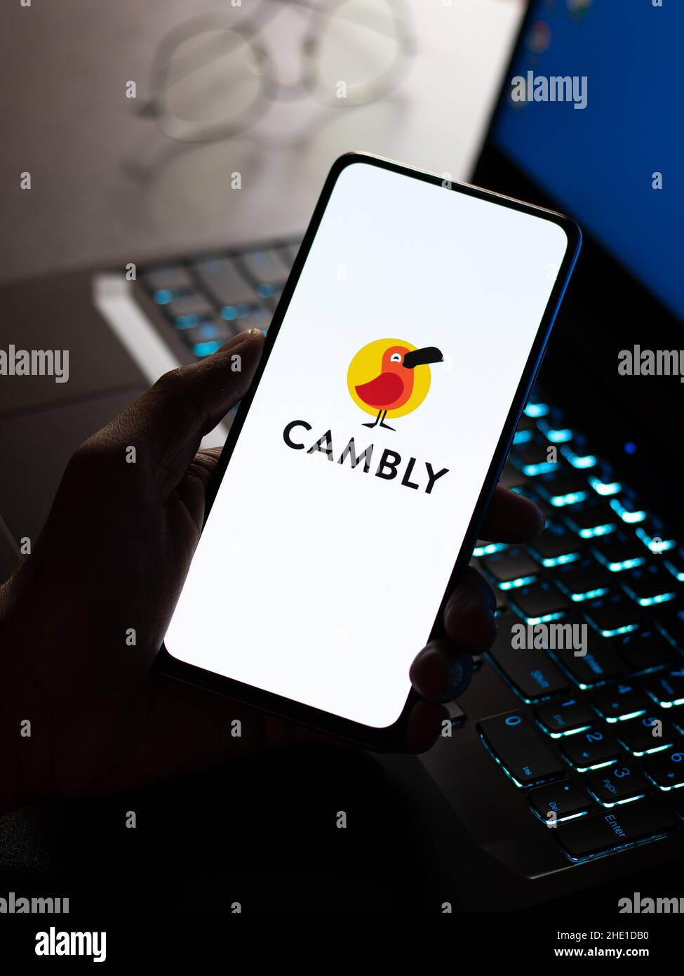 West Bangal, India - January 7, 2022 : Cambly logo on phone screen ...