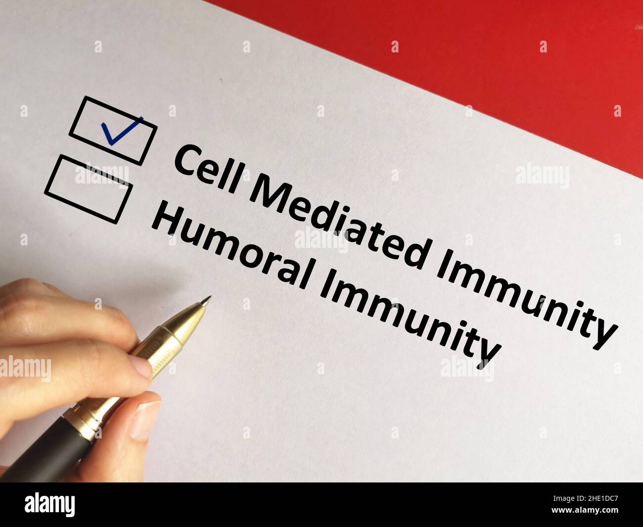 One person is answering question. He chooses cell mediated immunity ...