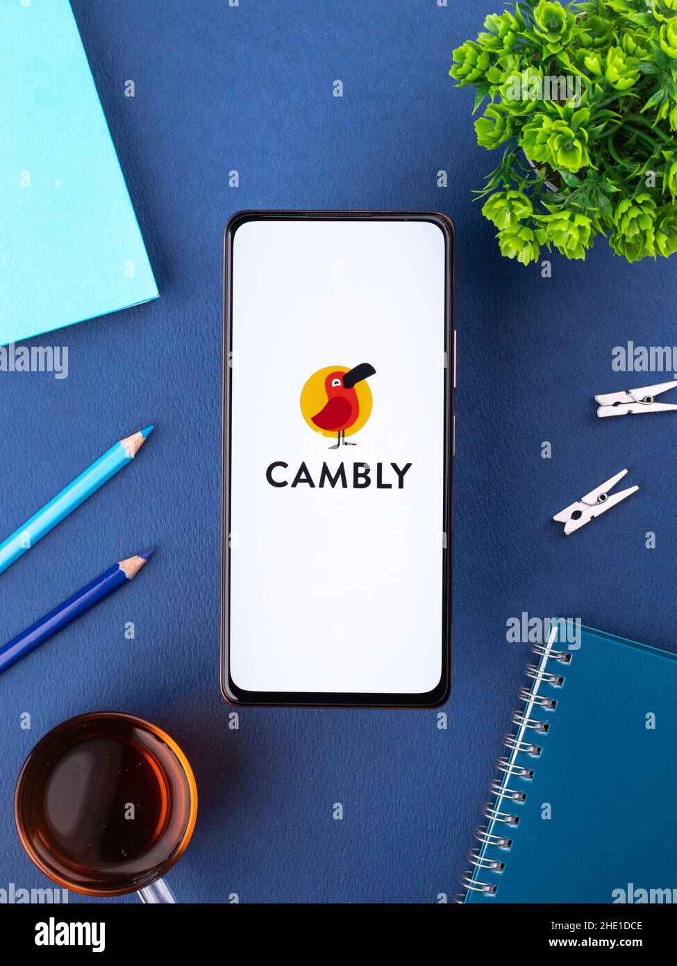 West Bangal, India - January 7, 2022 : Cambly logo on phone screen ...
