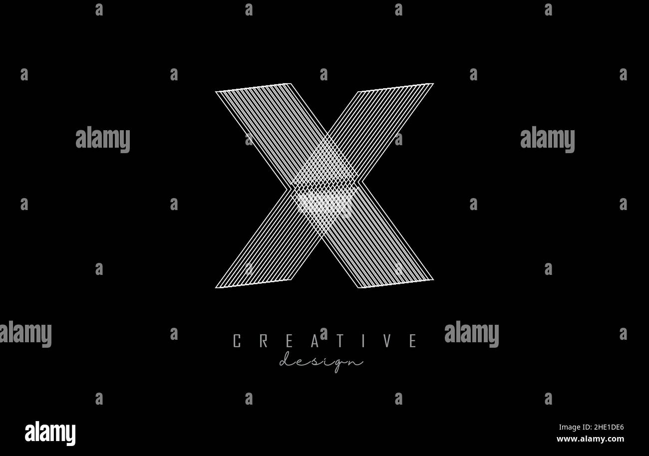 White Lines Letter X Logo. Creative Line Vector illustration design ...