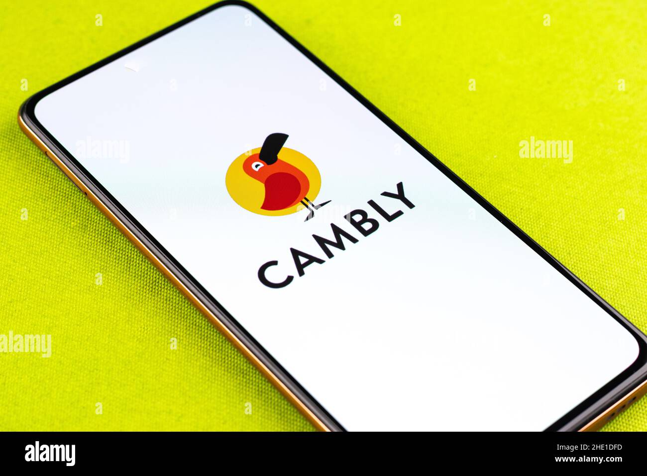 West Bangal, India - January 7, 2022 : Cambly logo on phone screen ...