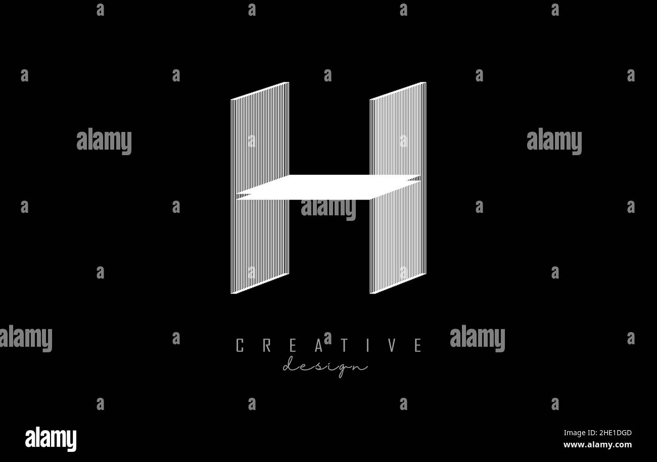 White Lines Letter H Logo. Creative Line Vector illustration design ...